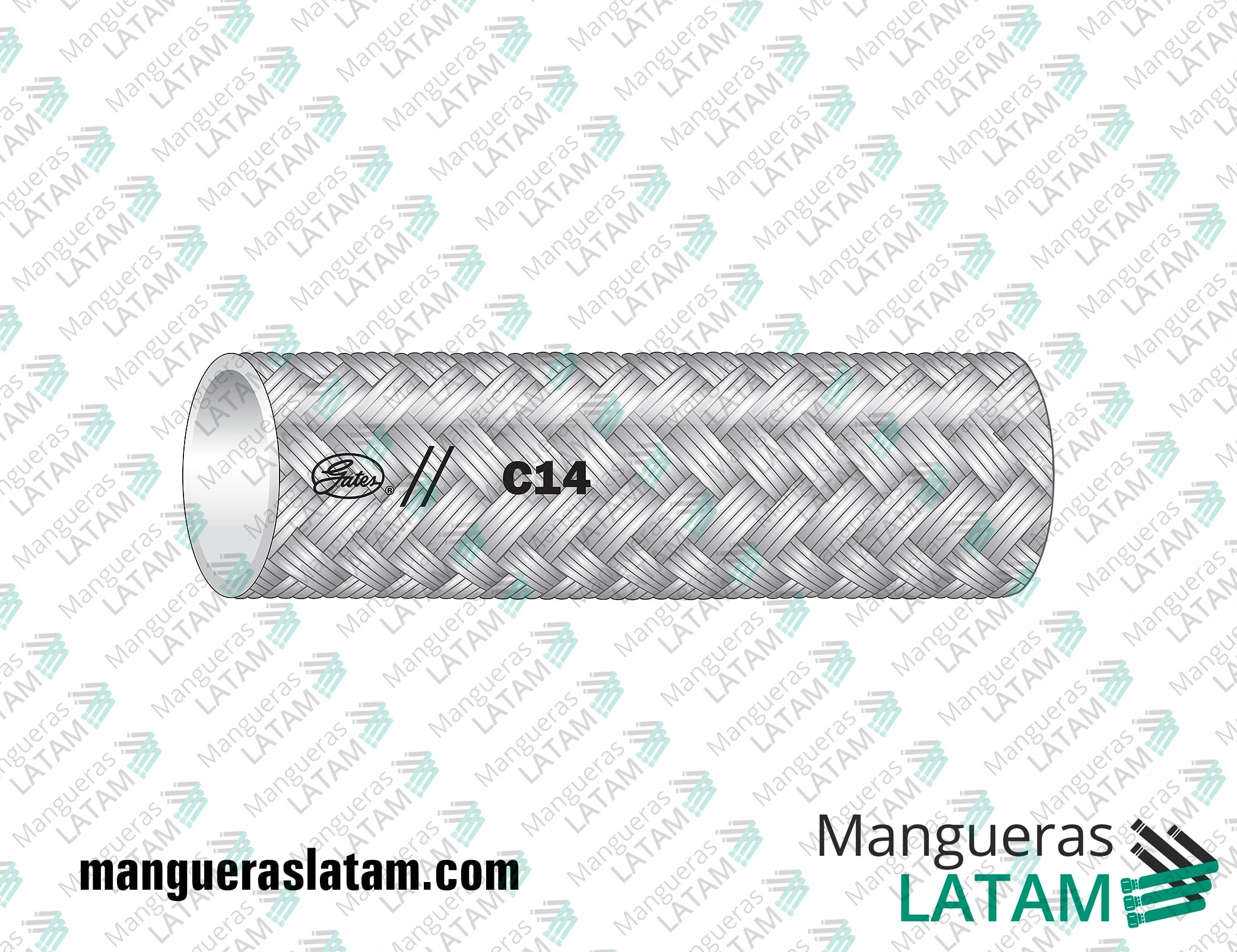 Manguera Gates Trenzada R14 C14 WIRE BRAID en varias medidas ...