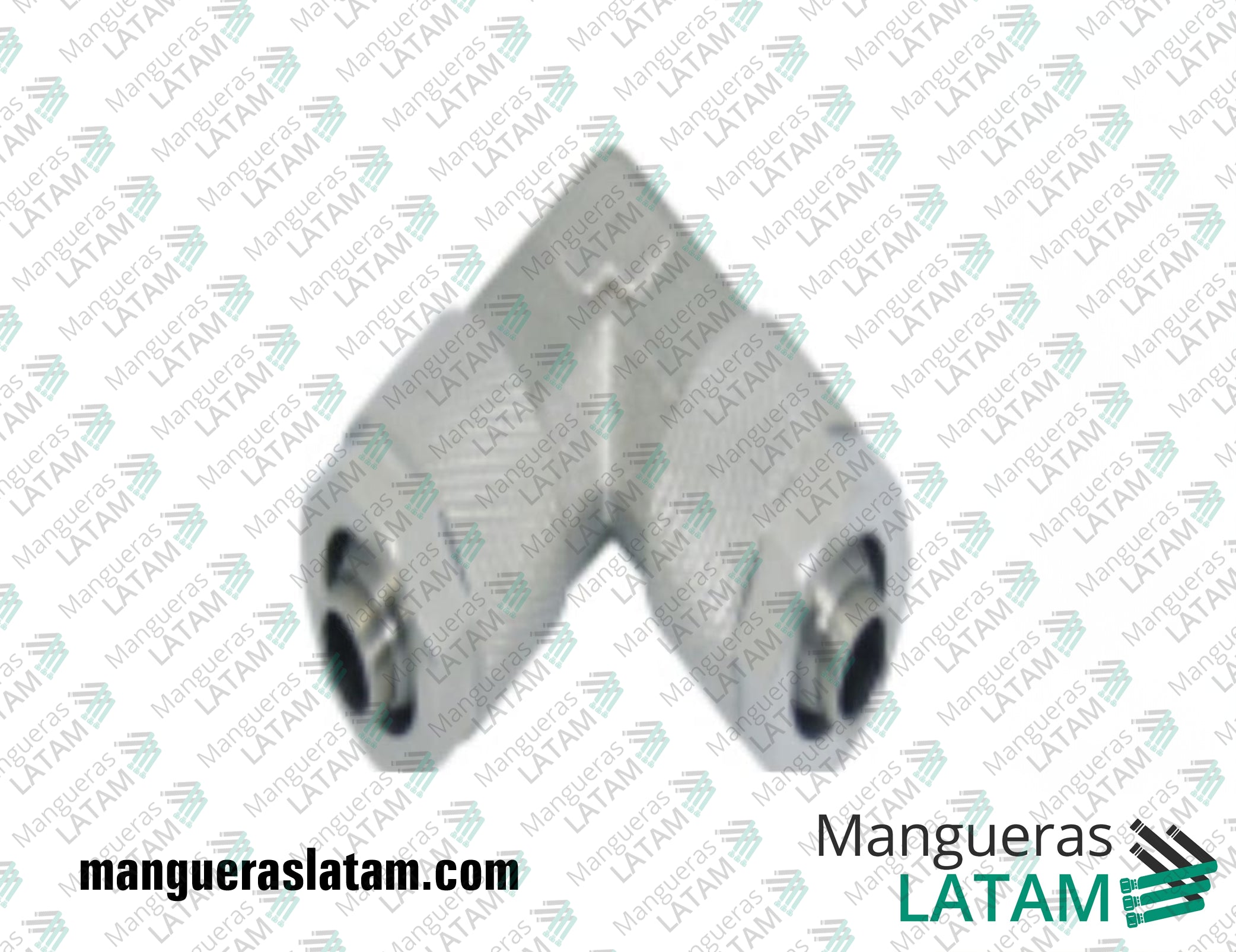 Acople Codo Conector Rápido con Doble Tuerca para Mangueras Neumáticas – Mangueras Latam