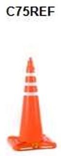 Cono fluorescente rígido 75 cm con bandas reflectivas Baliza Señalización C-75-REF – Mangueras Latam